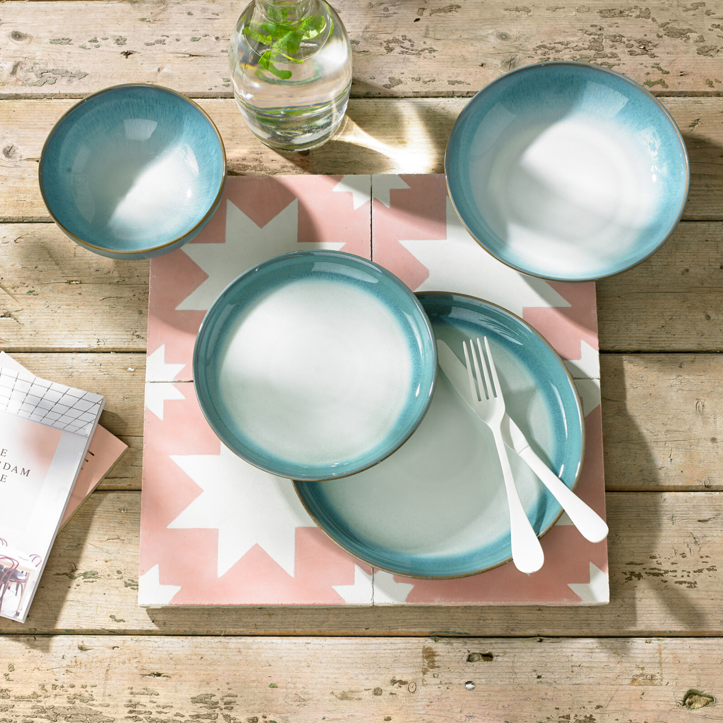 Azure Haze 12 Piece Coupe Dinner Set – Denby