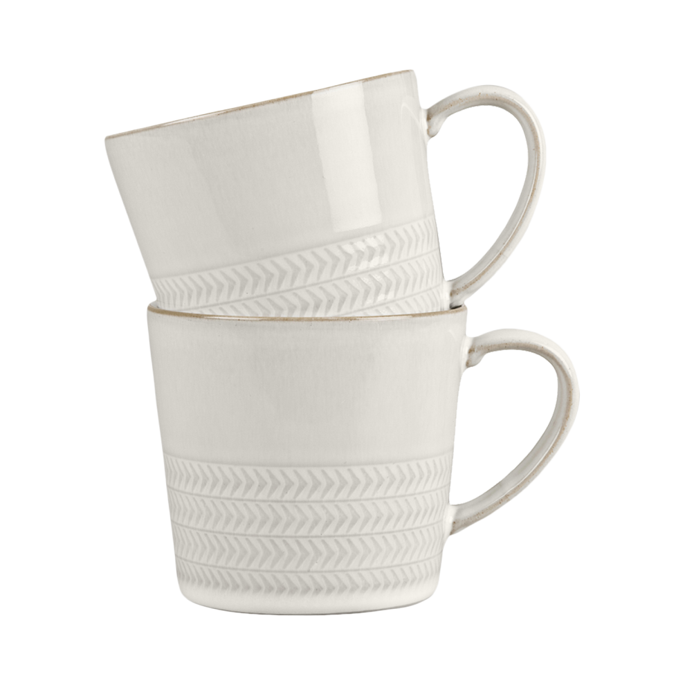 Natural Canvas 2 Textured Mugs Set – Denby