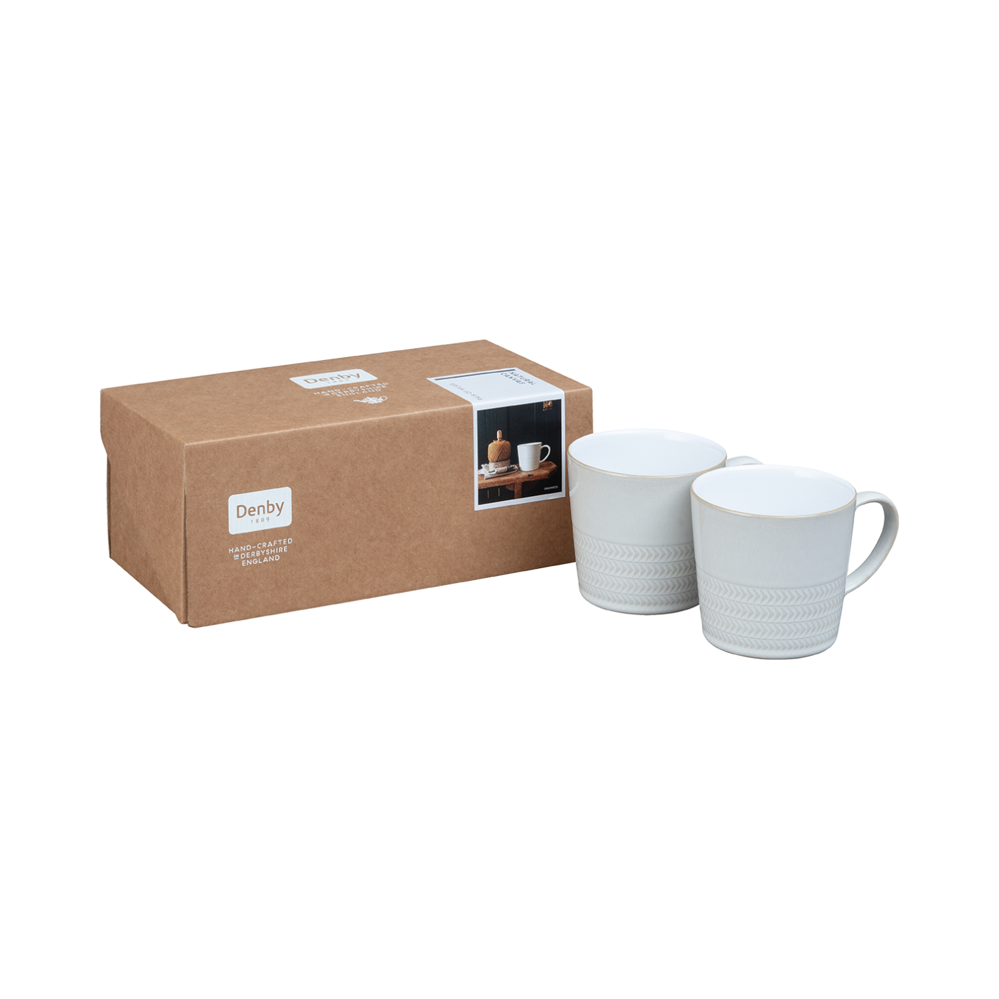 Natural Canvas 2 Textured Mugs Set – Denby